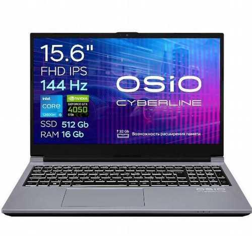 Ноутбук игровой osio cyberline c150i-002/i5-12600h/rtx4050 6gb/16/512