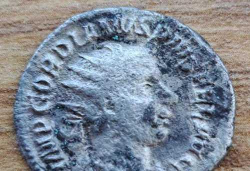 Римская серебряная монета Гордиан III