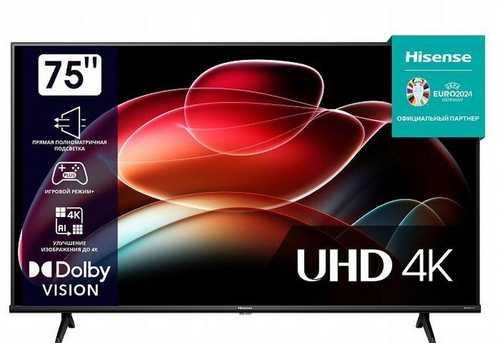 Телевизор Hisense 75" 75A6K, LED, 4K Ultra HD, чер