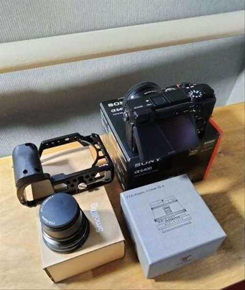 Камера Sony A6400 16-50 kit + клетка и объектив