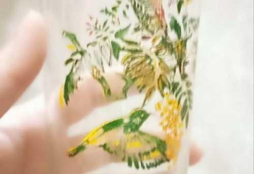 Советские стаканы с птичкой колибри СССР