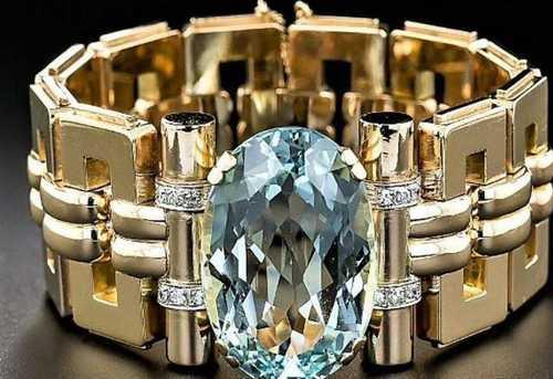 Мужское кольцо с бриллиантами и топазом