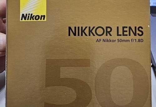 Объектив Nikon Nikkor lens 50mm f/1.8D