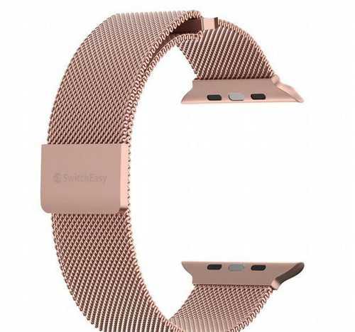 Ремешок SwitchEasy для Apple Watch 42/44/45 мм, Mesh Stainless Steel Watch Loop, розовое золото