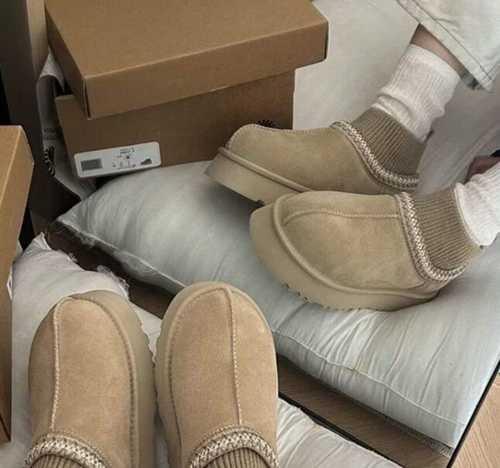 Угги новые ugg tasman на платформе с носком