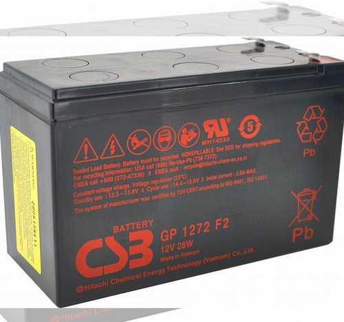 Аккумулятор для ибп CSB GP1272 F2 12V/7.2Ah