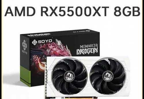 Новая Видеокарта soyo AMD RX5500XT 8GB(белая)