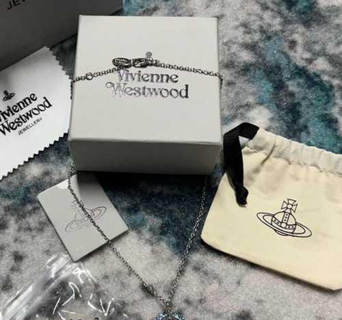 Цепочка подвеска голубая Vivienne Westwood