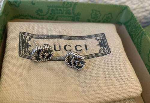 Серебряные серьги gucci, гвоздики