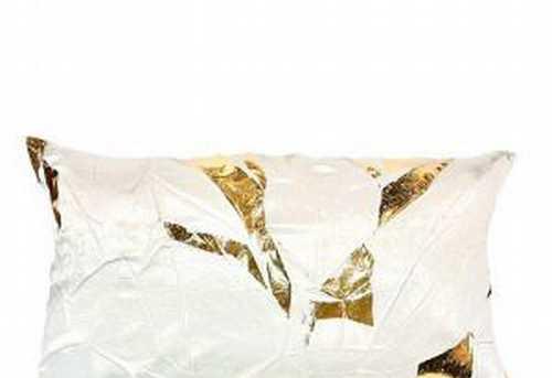 Декоративная подушка из шелка слоновой кости с зол