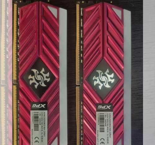 Оперативная память ddr4 2х8GB adata XPG AX4U32008G