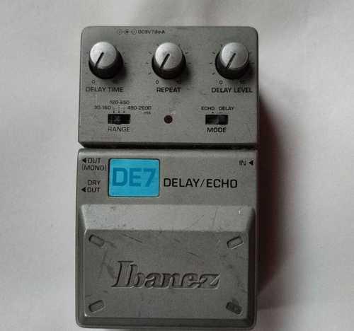 Гитарная педаль ibanez delay/echo DE7