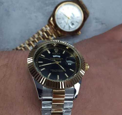 Часы Rolex мужские Premium (Золото-Хром)