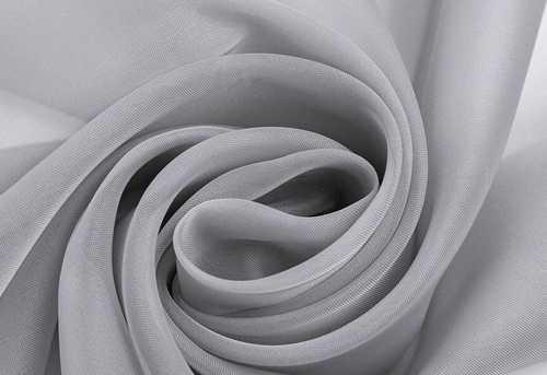 Ткань Тюль Однотонная Вуаль Серый 300 см