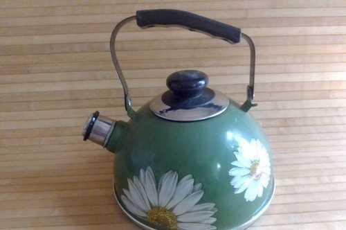 Чайник 2.5л со свистком, Ромашки, неликвид, новый