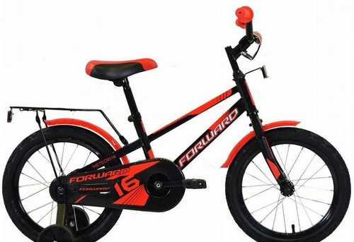 Велосипед forward 16" Meteor черный/красный (2021)