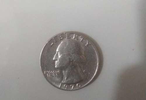 Монета фирменная Liberty Quarter Dollar 1970 года