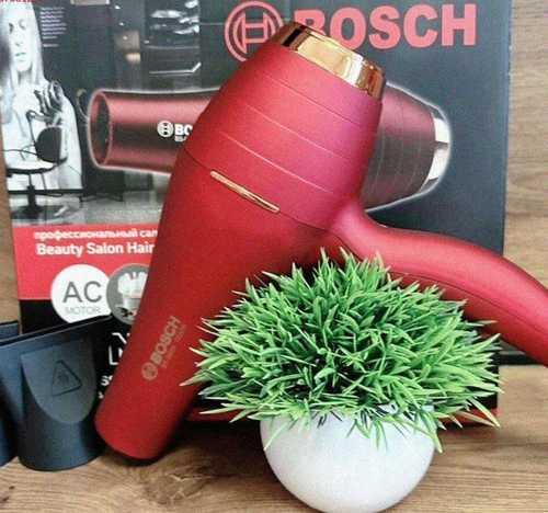 Новый фен для укладки волос Bosch красный (Арт.77662)