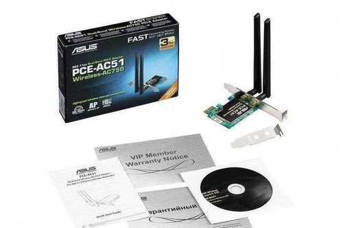 Сетевой адаптер WiFi asus PCE-AC51 PCI Express