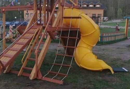 Игровая площадка для дачи с горкой и качелями