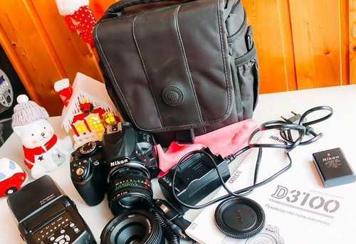 Nikon D3100 +сумка+объектив