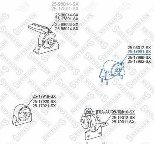 Stellox 2517991SX подушка двигателя задняя\ Toyota