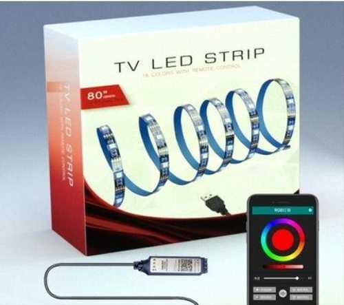 Лента TV LED Strip 5050 RGB 2m, Usb, bluetooth, че