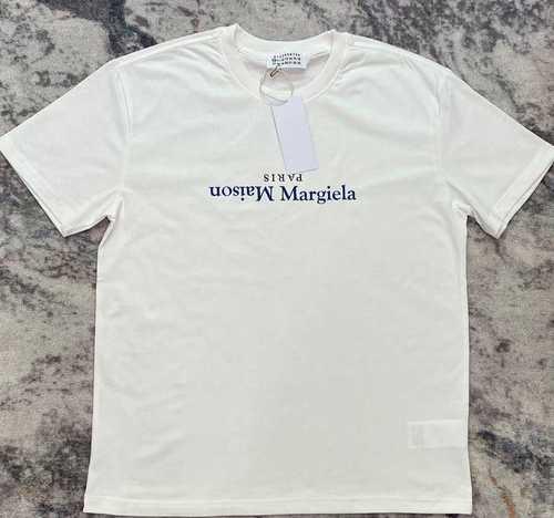 Футболка Maison Margiela Blue Logo Белая