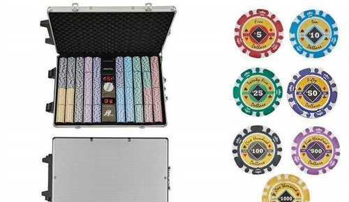 Покер Crown 1000 фишек с номиналом