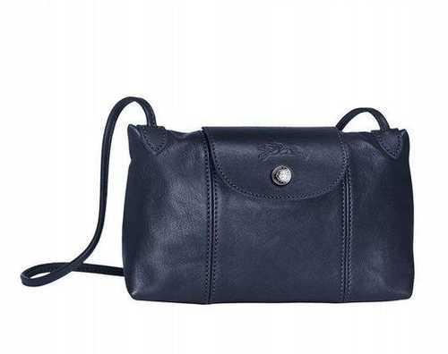Longchamp Le Pliage Cuir (Navy Blue)