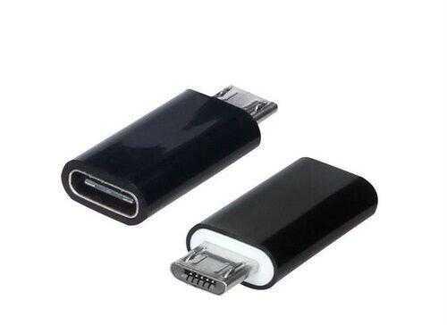 USB Переходник с USB Type-C (F) - Micro USB чёрный