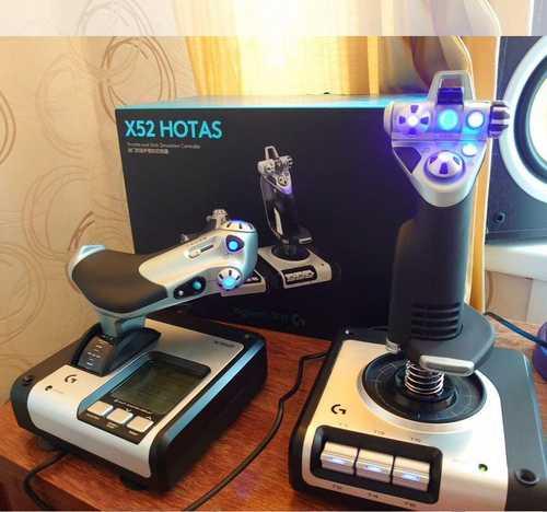 Джойстик Logitech Flight X52 Control System серый