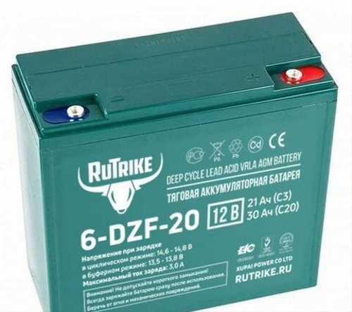 Тяговый аккумулятор RuTrike 6-DZF-20 (12В 30Ач)