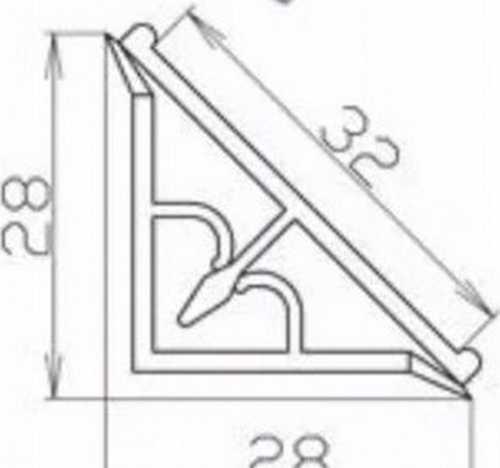 Плинтус кухонный рифленый алюминиевый