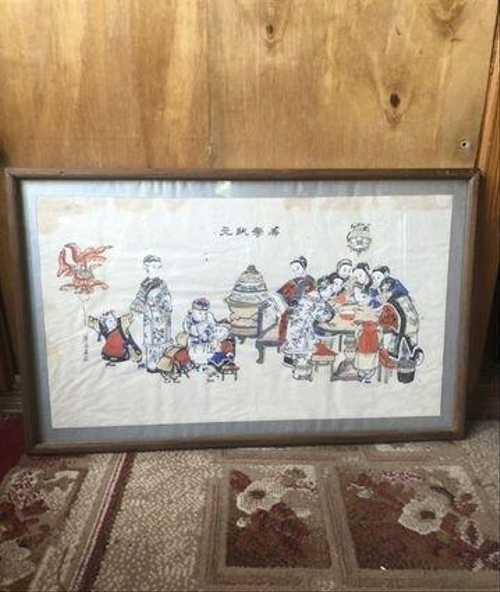 Картина антиквариат Китай начало 20 века