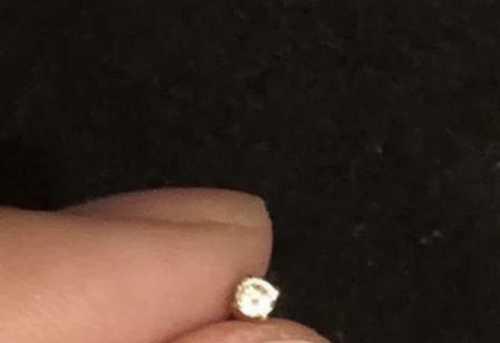 Серьга, бриллиант, золото 585