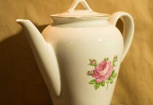 Винтажный заварочный чайник Kahla GDR роза гдр