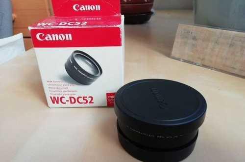 Canon широкоугольный конвертер WC-DC52 + адаптер