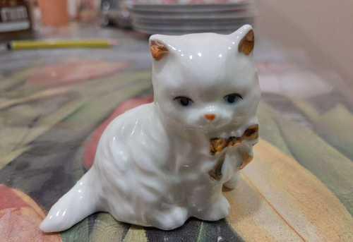 Фарфоровая статуэтка СССР кошка