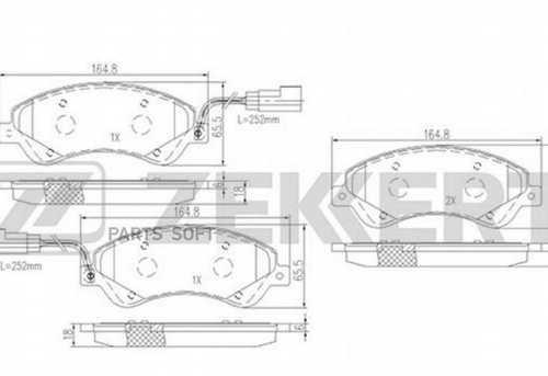 Zekkert BS-1681 Колодки торм. диск. передн. с датч