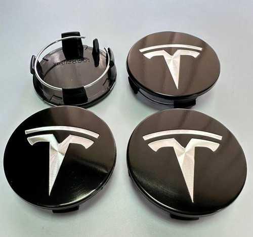 Заглушки на литые диски Tesla Black