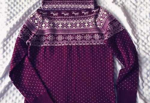 Бадлон/водолазка свитер с оленями новогодний