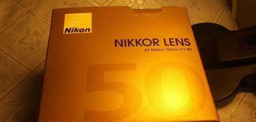 Пустая коробка от Nikon Nikkor 50mm f/1.4 AF D