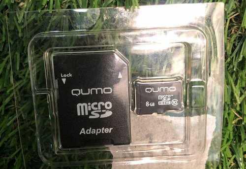 Карта памяти Qumo microsdhc 8Gb Сlass 10 + ADP (З)