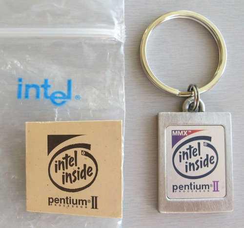 Брелок Intel Pentium II MMX с оригинальным кристал