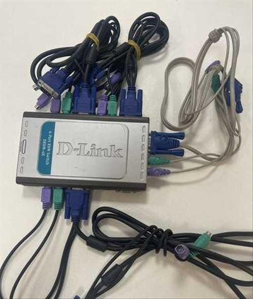 KVM Switch на 4 порта с кабелем