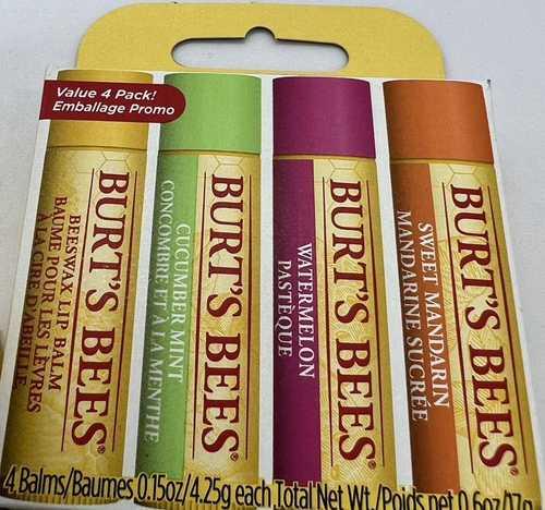 Burt's Bees Freshly Picked 4 бальзама для губ