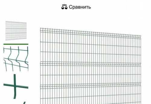 Секция заборная d-3 мм 2х2.5 м зеленая (RAL 6005)