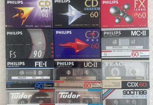 Аудиокассеты новые philips, teac, tudor