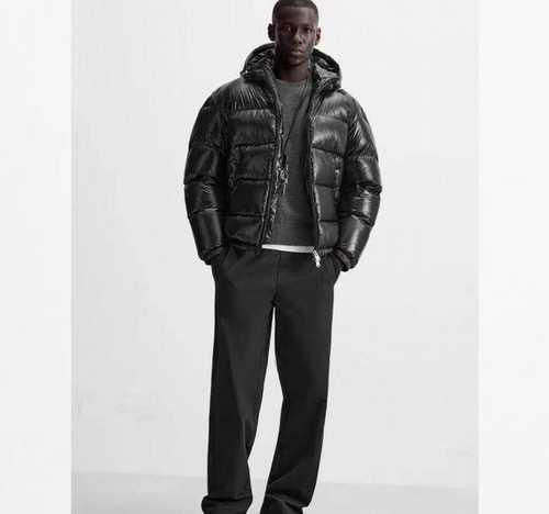 Пуховик Zara x Moncler глянцевый (Арт.59672)